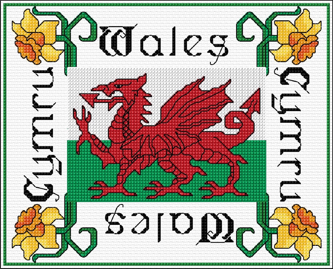 DOWNLOADABLE PDF Welsh Dragon Cross Stitch Kit - Etsy