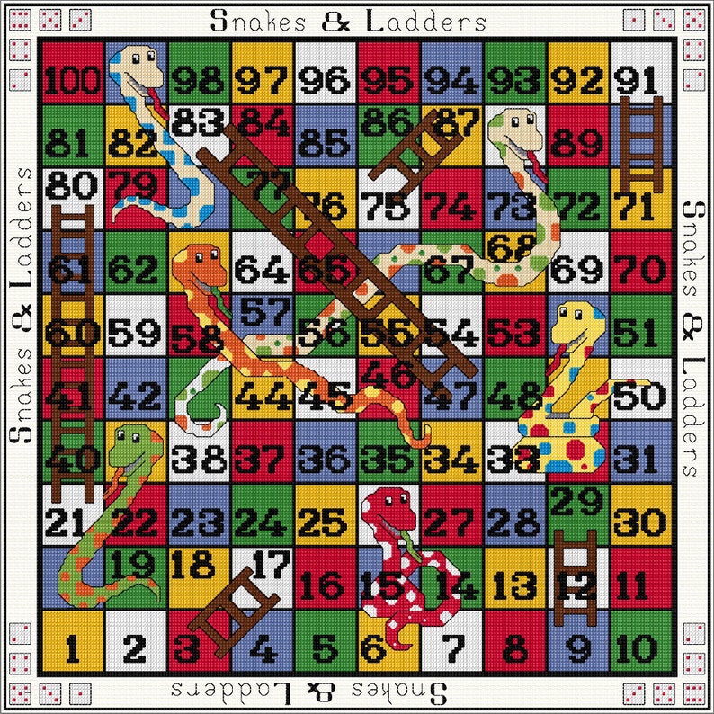 Stitch Your Own Snakes & Ladders- All Cross Stitch - Etsy