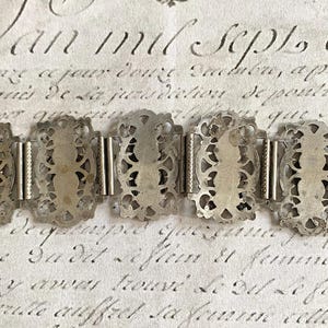 Vintage French 800 Silver Filigree Paris Landmark Souvenir Panel Link ...