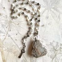 Vintage Silver Metal Filigree Small Purse Chain Necklace, 34” Long #582 ...