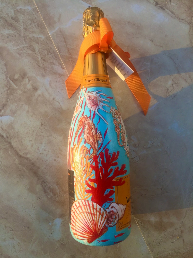 Hand Painted Custom Beach Theme Champagne for Weddings - Etsy