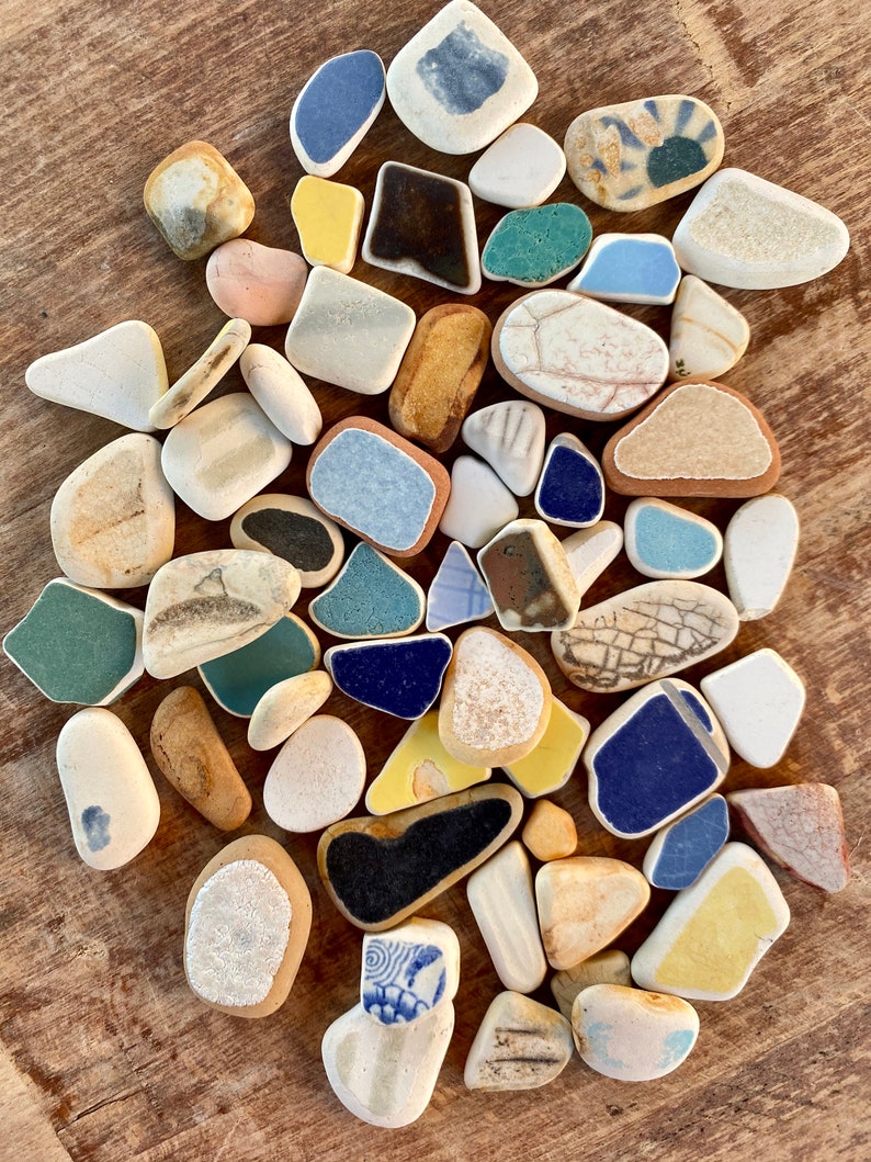 Bulk Sea Pottery 60/100pcs Vintage Sea Pottery/ Surf Tumbled Beach ...