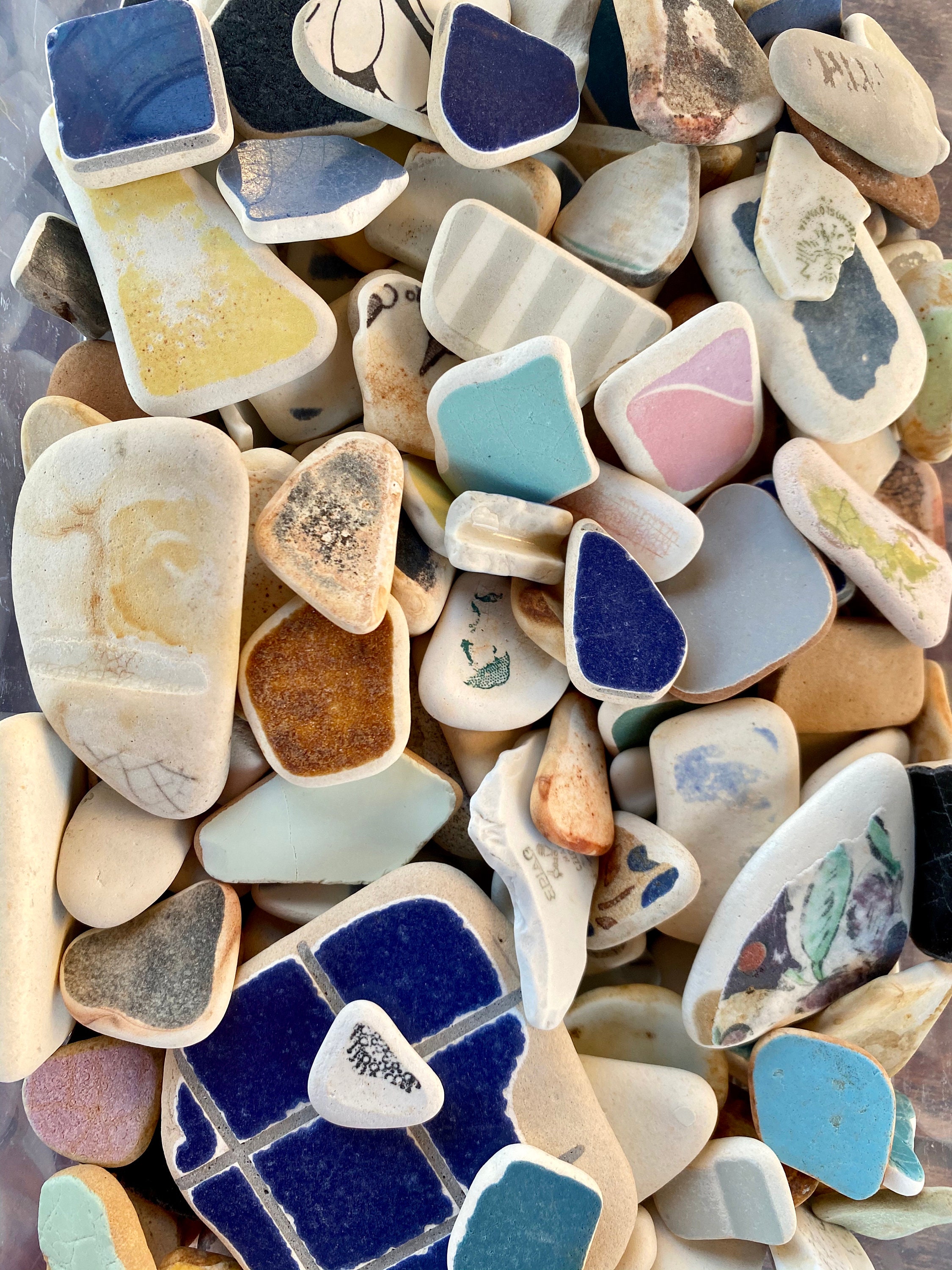 Bulk Sea Pottery 60/100pcs Vintage Sea Pottery/ Surf Tumbled Beach ...