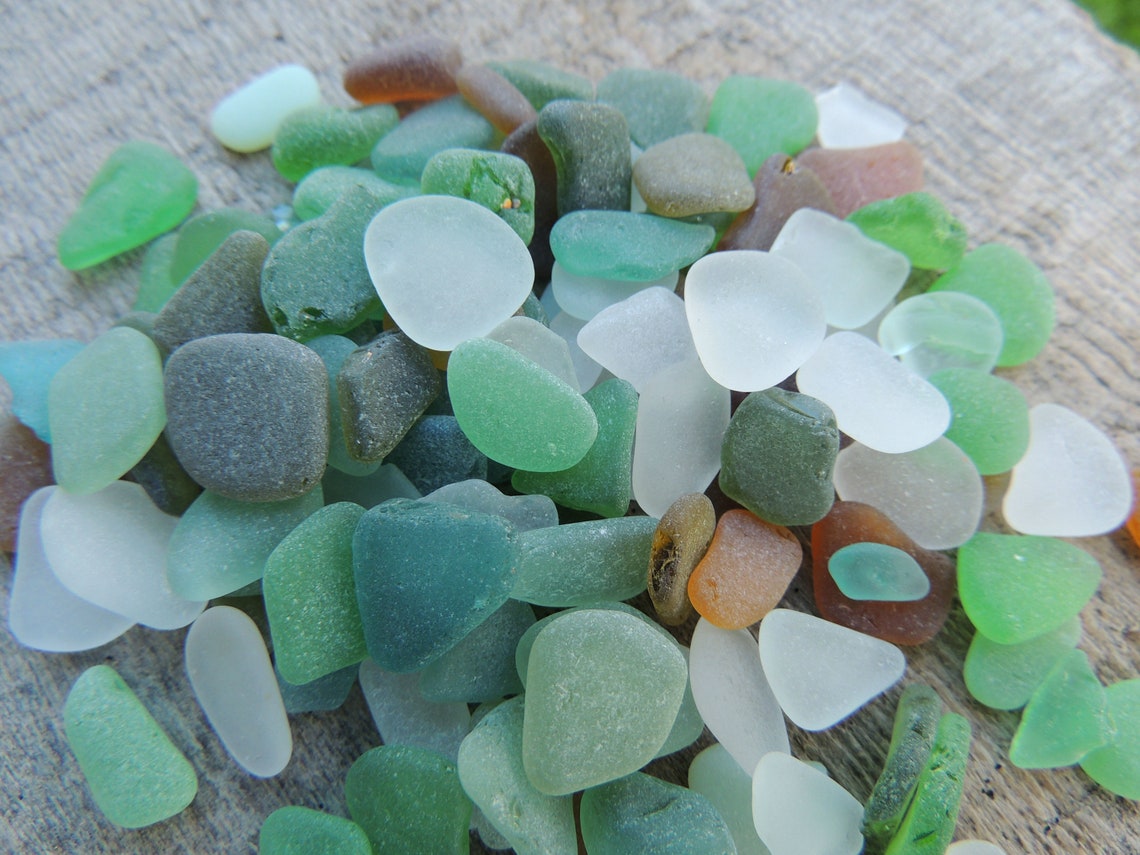 120 Pcs Genuine Sea Glass Bulk / Mix Colors Small Sea Glass / - Etsy