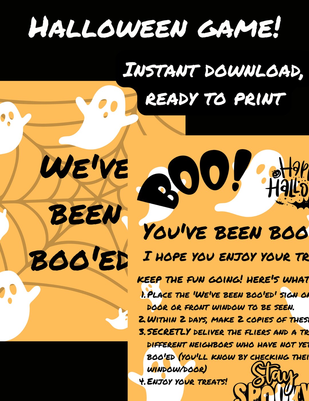 You've Been Boo'ed Halloween Game for Neighborhood & Friends - Etsy