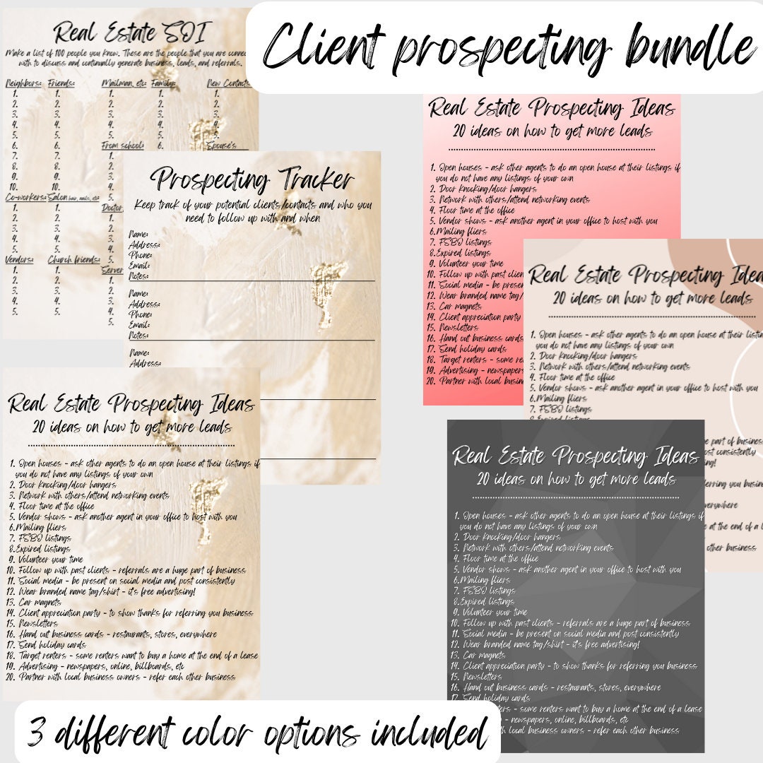 Client Prospecting Bundle With Prospecting Tracker, Prospecting Ideas ...