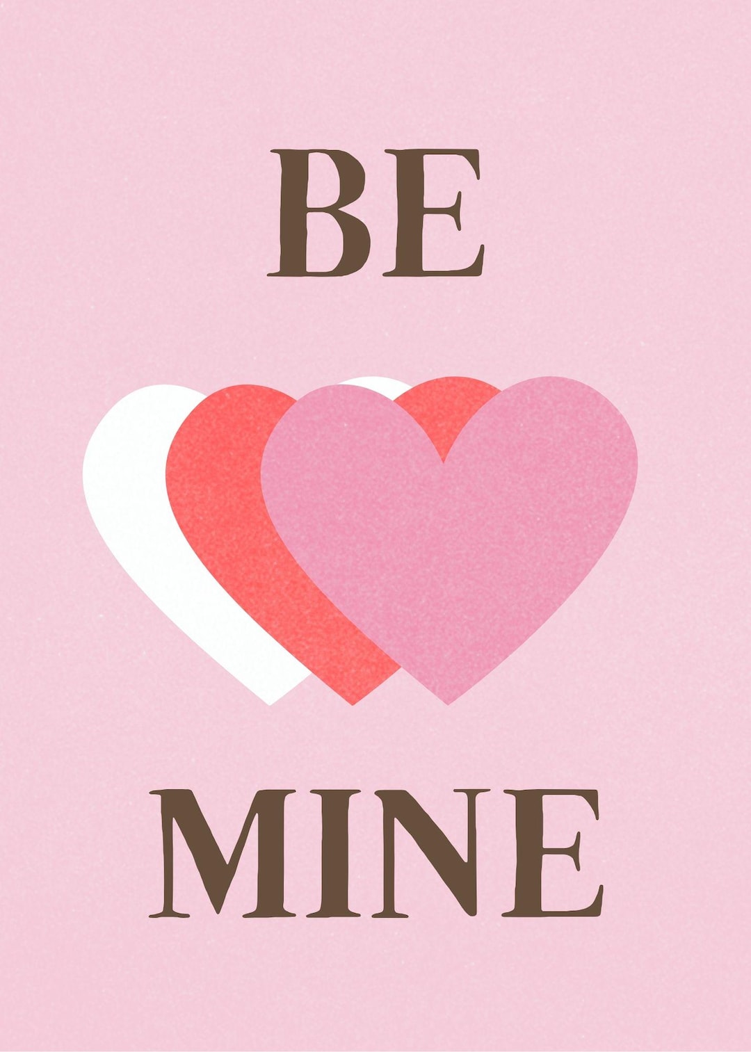 Printable Be Mine Valentine's Heart Card 5x7" - Etsy