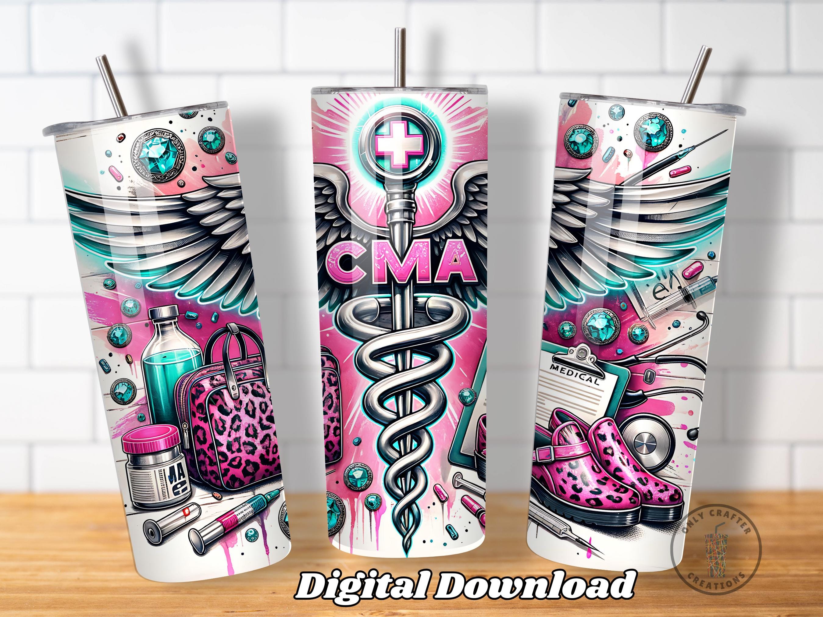 CMA Tumbler Wrap: Medical Staff 20 Oz Skinny Tumbler Design (PNG ...