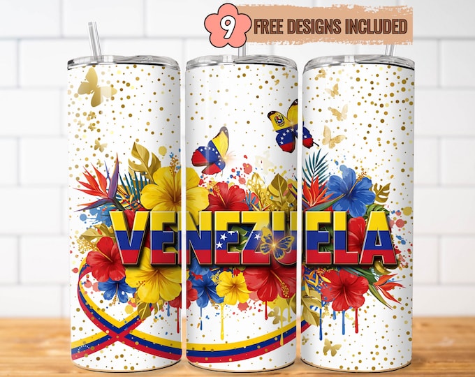 Venezuela Princess and Flag at the Caribean Beach | 20oz Tumbler ...