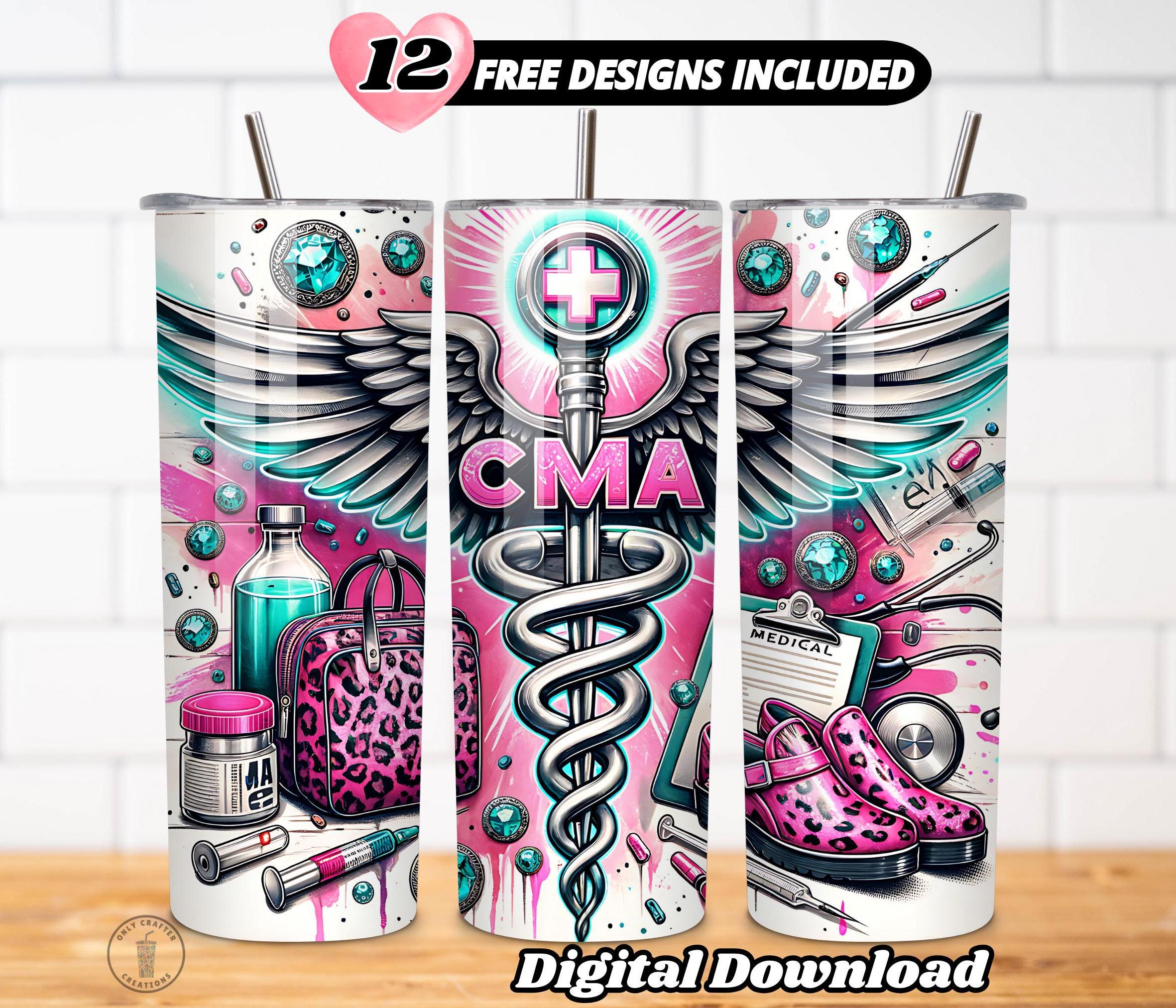 CMA Tumbler Wrap: Medical Staff 20 Oz Skinny Tumbler Design (PNG ...