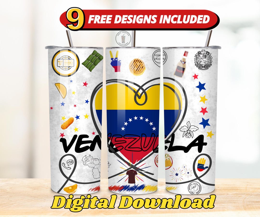 Venezuela Flag Tumbler Wrap PNG for 20oz Skinny, Patriotic Tricolor ...
