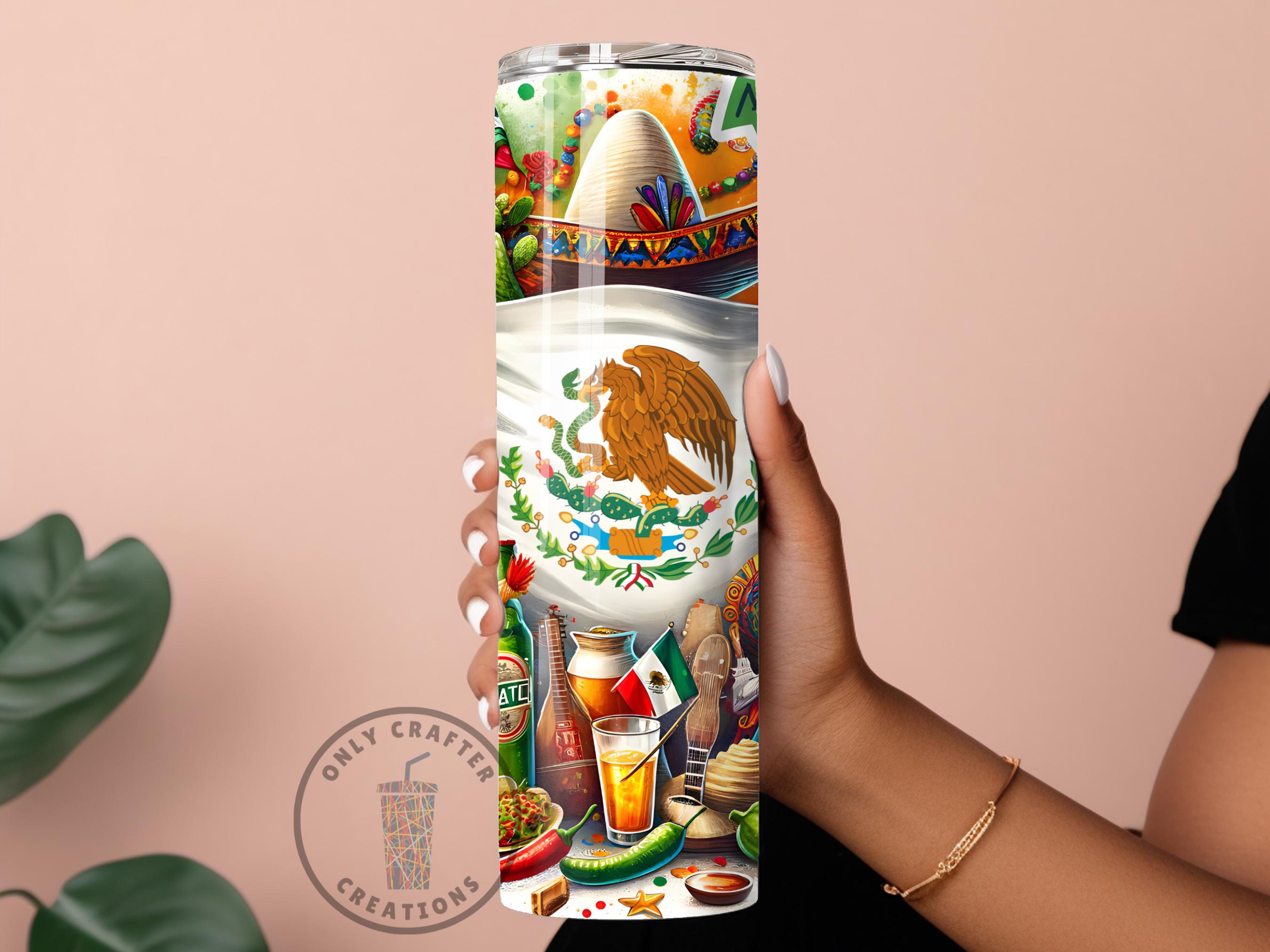 Mexican Flag Tumbler Wrap, Patriotic Sublimation Design, Digital ...