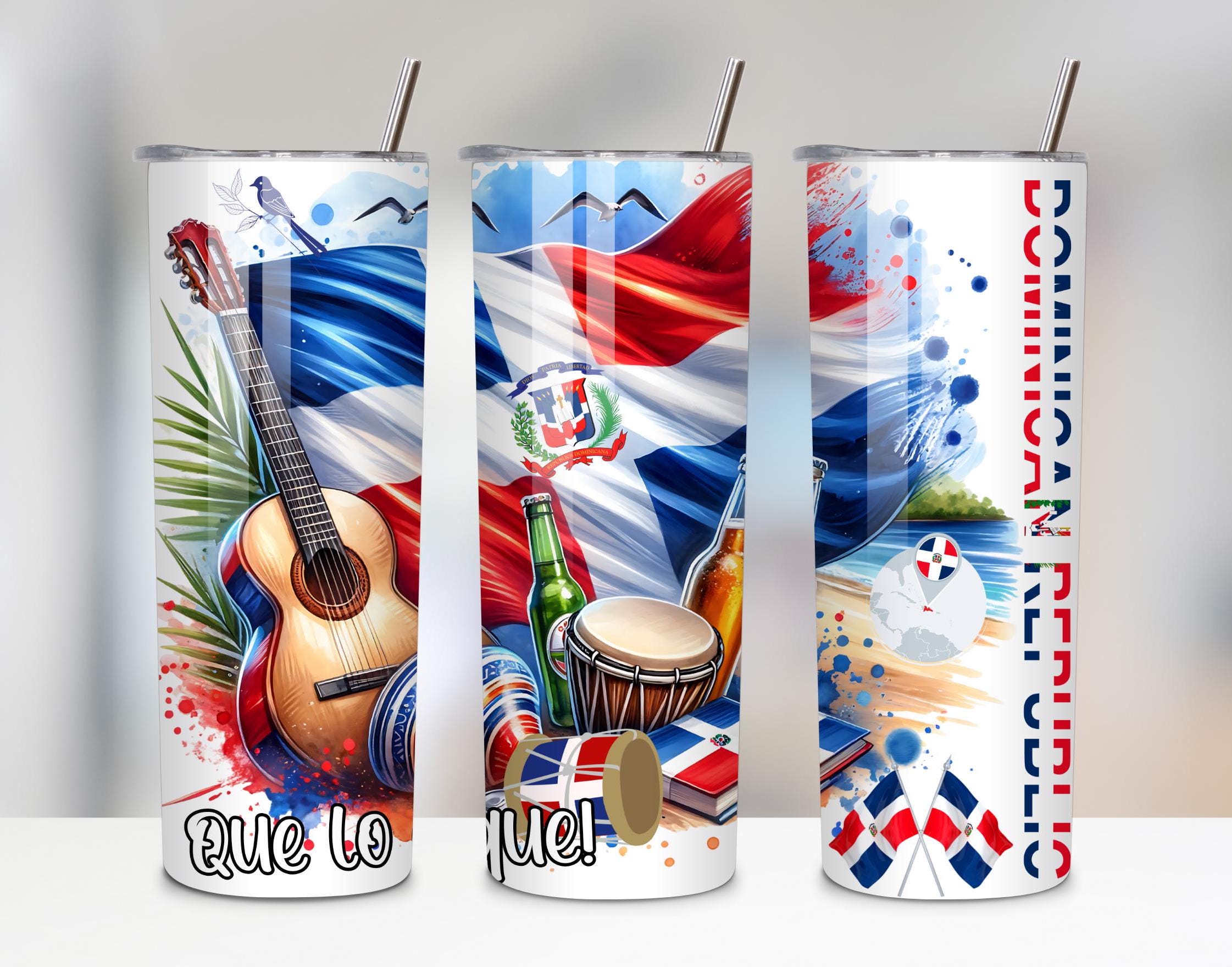Dominican Republic Tumbler Wrap PNG Bandera Dominicana, 20 Oz Skinny ...