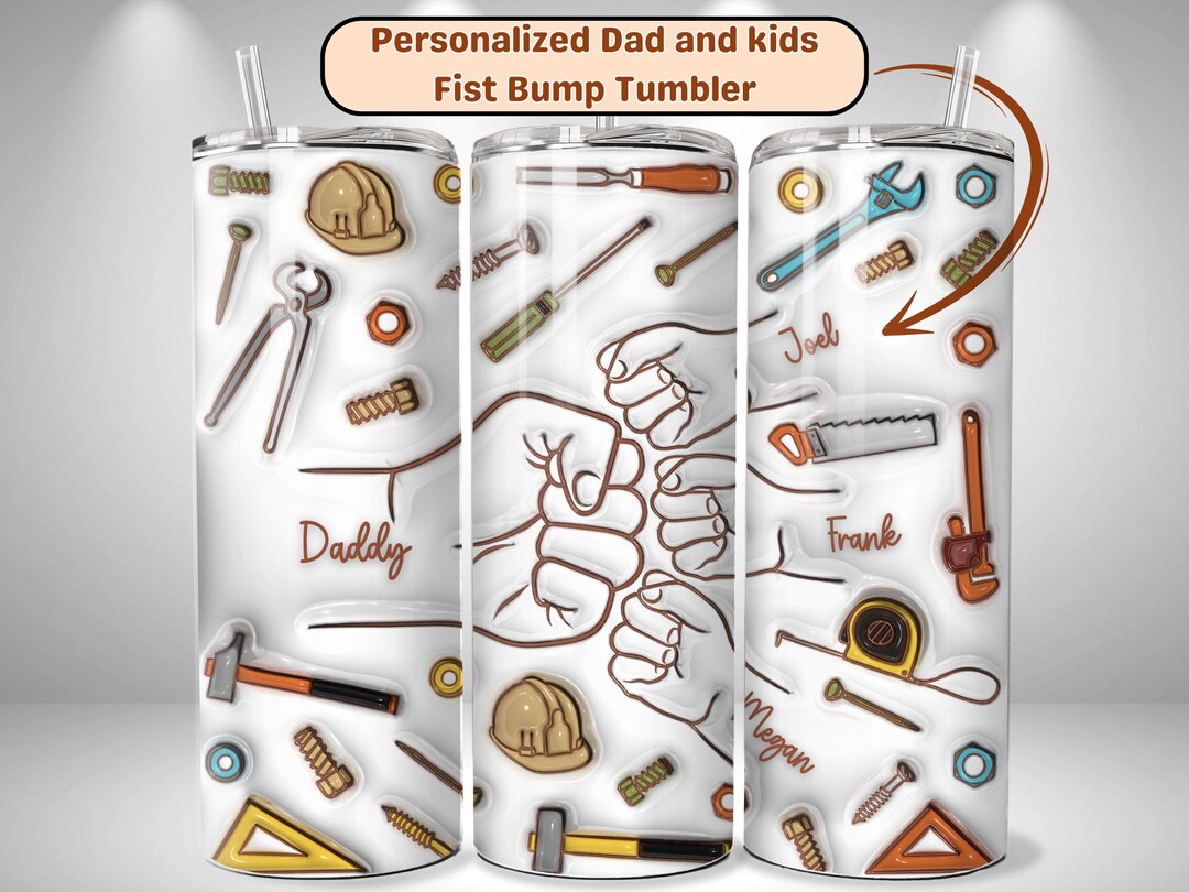 Personalized Papa Tumbler, Fist Bump Tools Design, Father's Day Gift ...