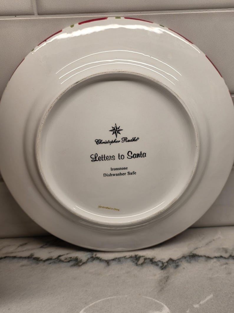 Christopher Radko "letters to Santa" Christmas Plate 9" - Etsy