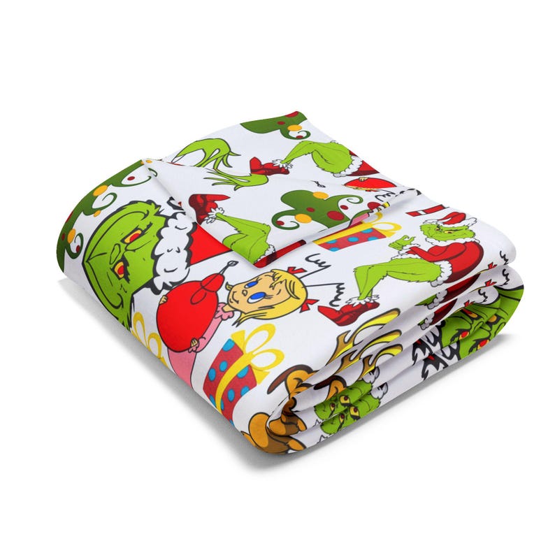 Christmas Grinch Fleece Blanket: Cozy Holiday Throw - Etsy