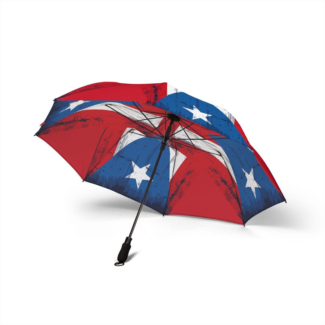 Puerto Rican Flag Pattern Semi-automatic Foldable Umbrella, Stylish ...