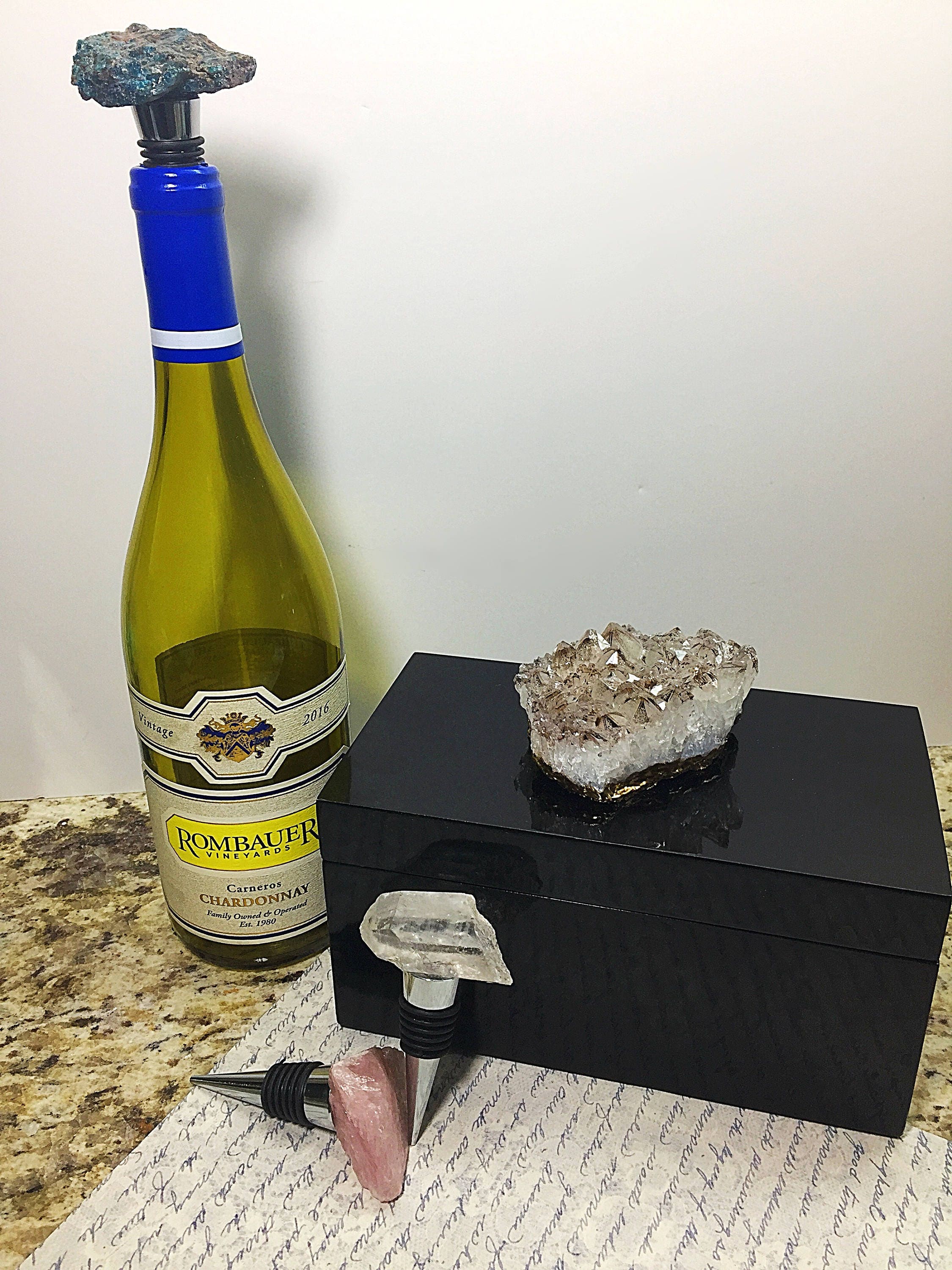 Amethyst Quartz Crystal Gemstone Wine Stopper, Perfect Wine Gift ...