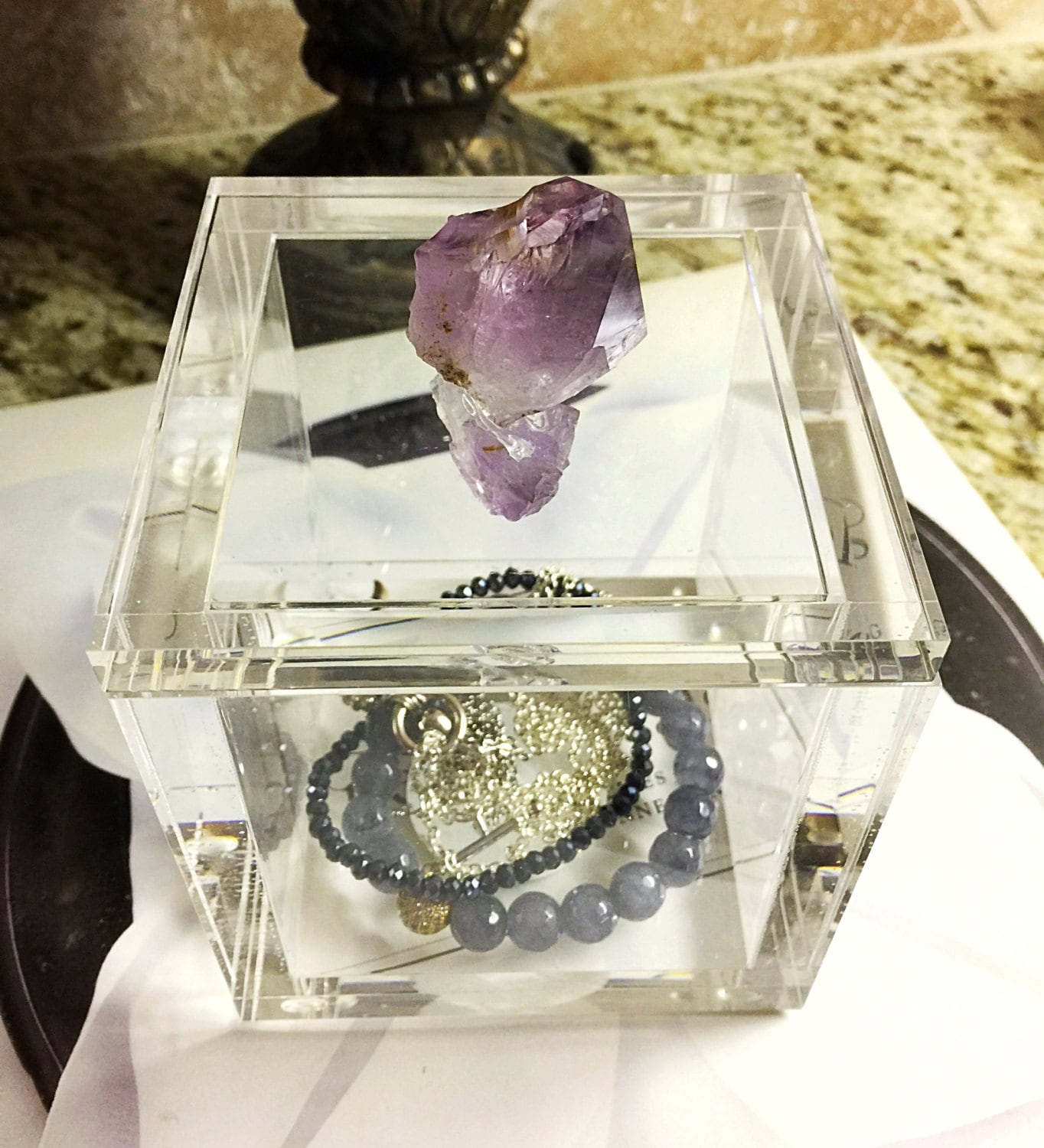 Amethyst Decorative Box, Birthstone, Amethyst Cluster, Amethyst Jewelry ...