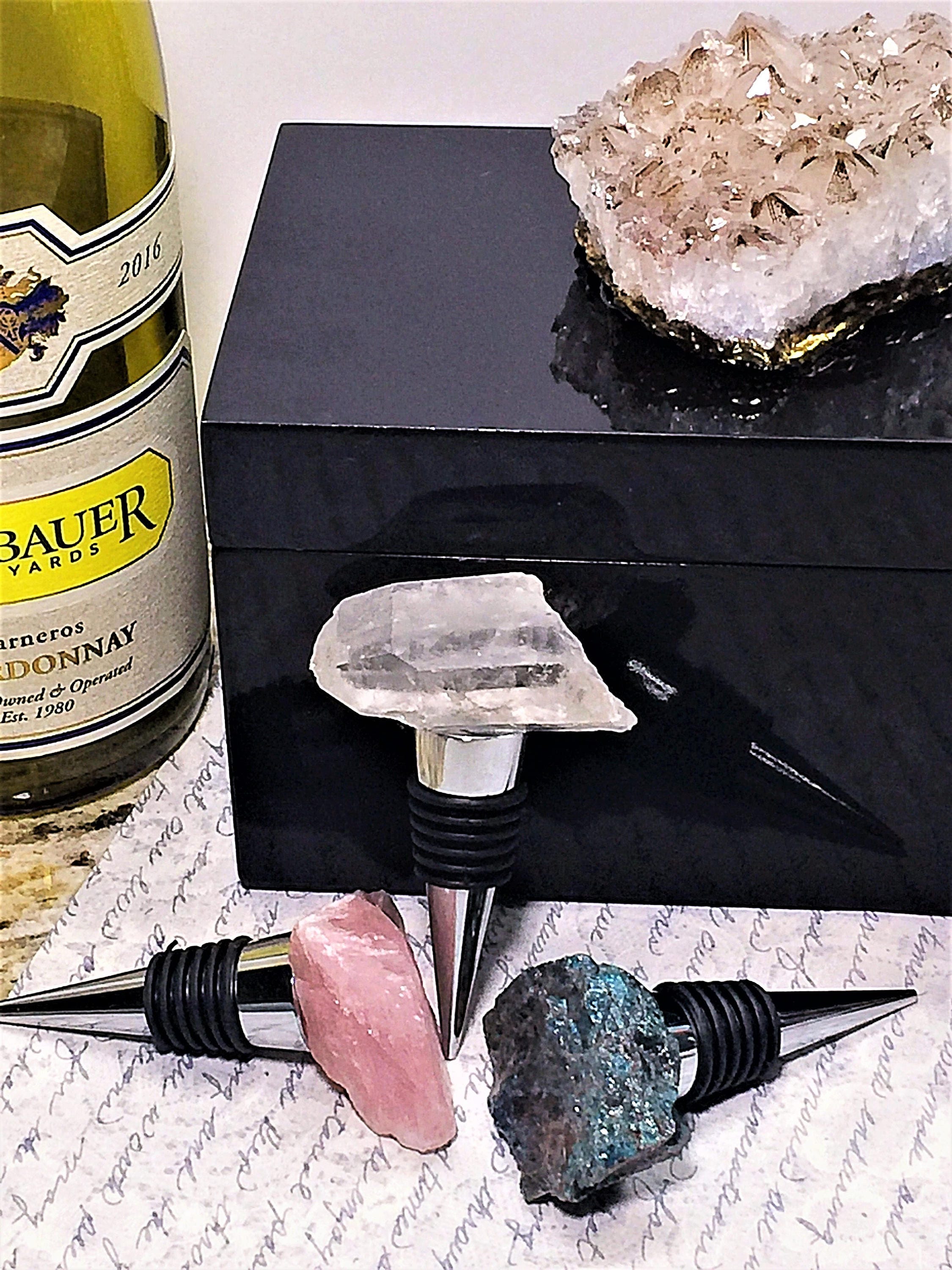 Amethyst Quartz Crystal Gemstone Wine Stopper, Perfect Wine Gift ...