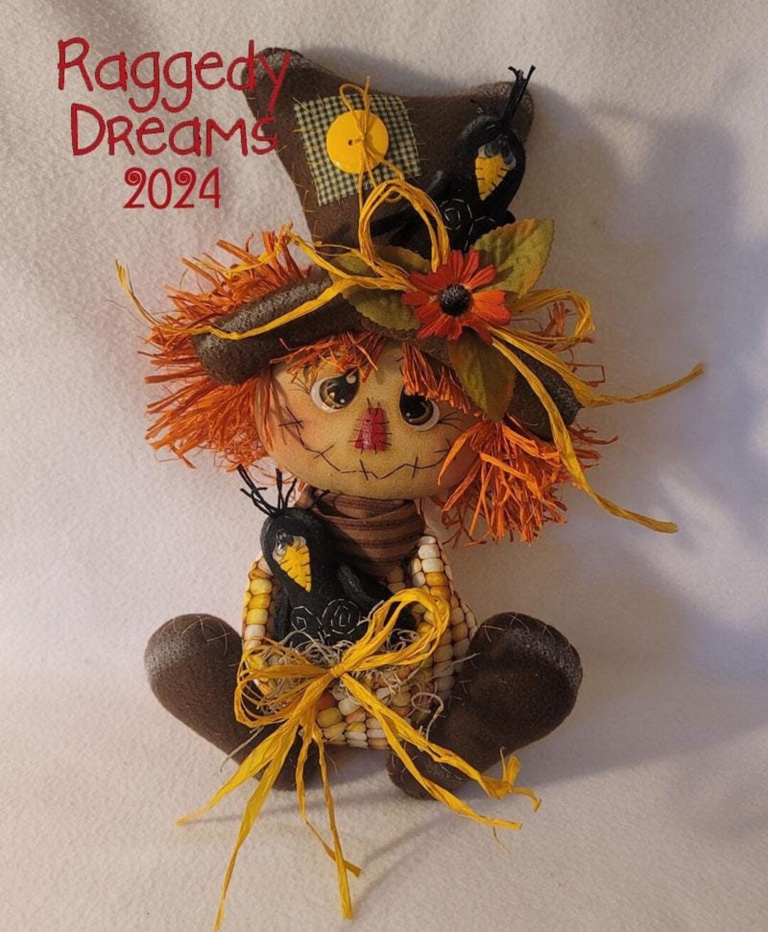 Fall Decoration Handmade Raggedy Annie Scarecrow Fall Fabric Scarecrow ...