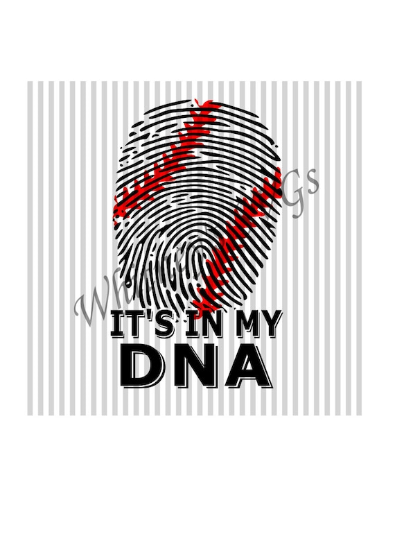 Baseball It's in the DNA Fingerprint SVG DXF Cutting File - Etsy Hong Kong