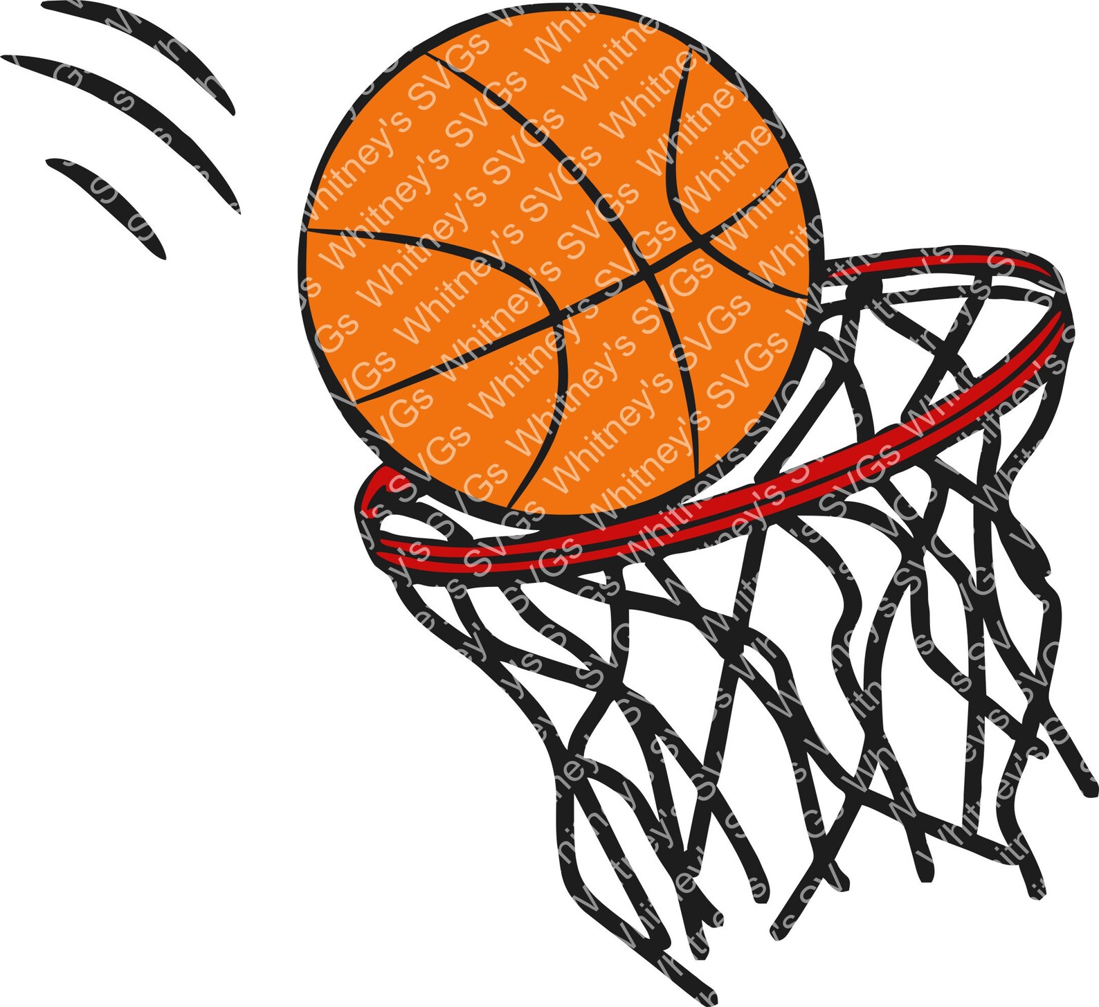 Basketball Swish SVG DXF Cutting File - Etsy