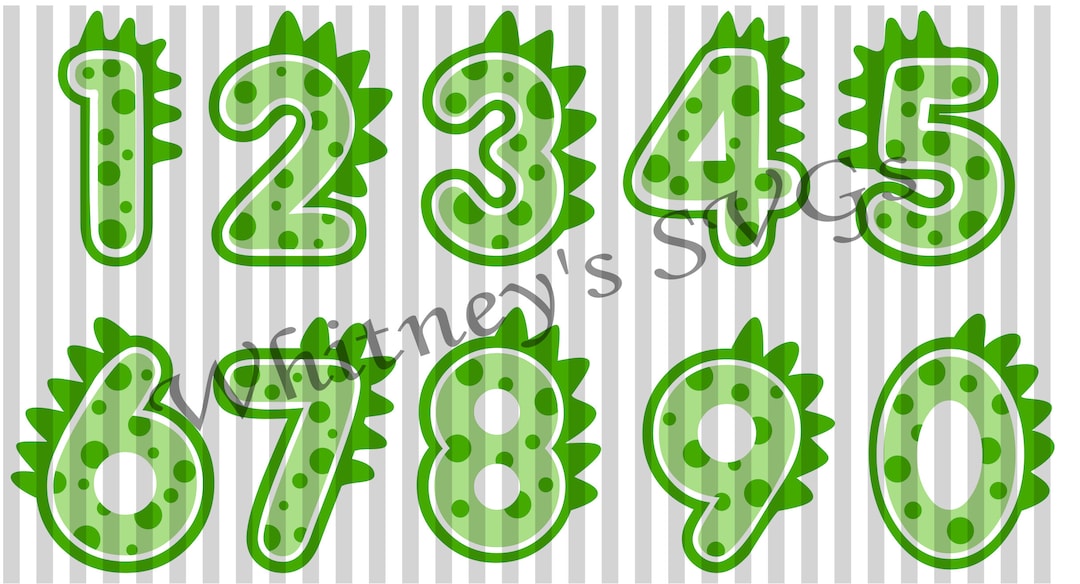 Dinosaur Number Collections Numbers 0-9 SVG DXF Cutting File - Etsy