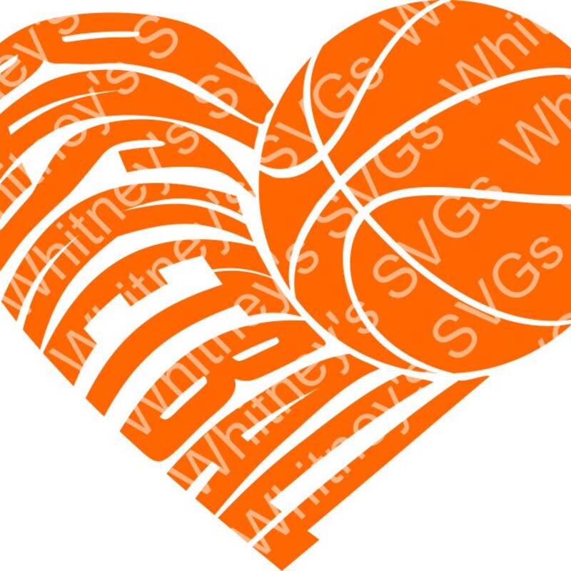 Basketball Heart Svg - Etsy