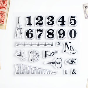 Clear Stamps - Vintage Numbers, Hands, Measurements *SHOP EXCLUSIVE ...