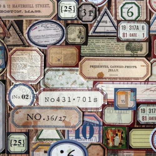 50pcs Pack Vintage Label Sticker Junk Journal Kit Pack Canvas | Etsy
