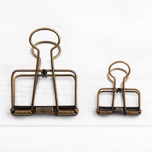 Vintage Bronze Skeleton Paper Clips, 3 Sizes - Hollow Wire Binder Paper ...