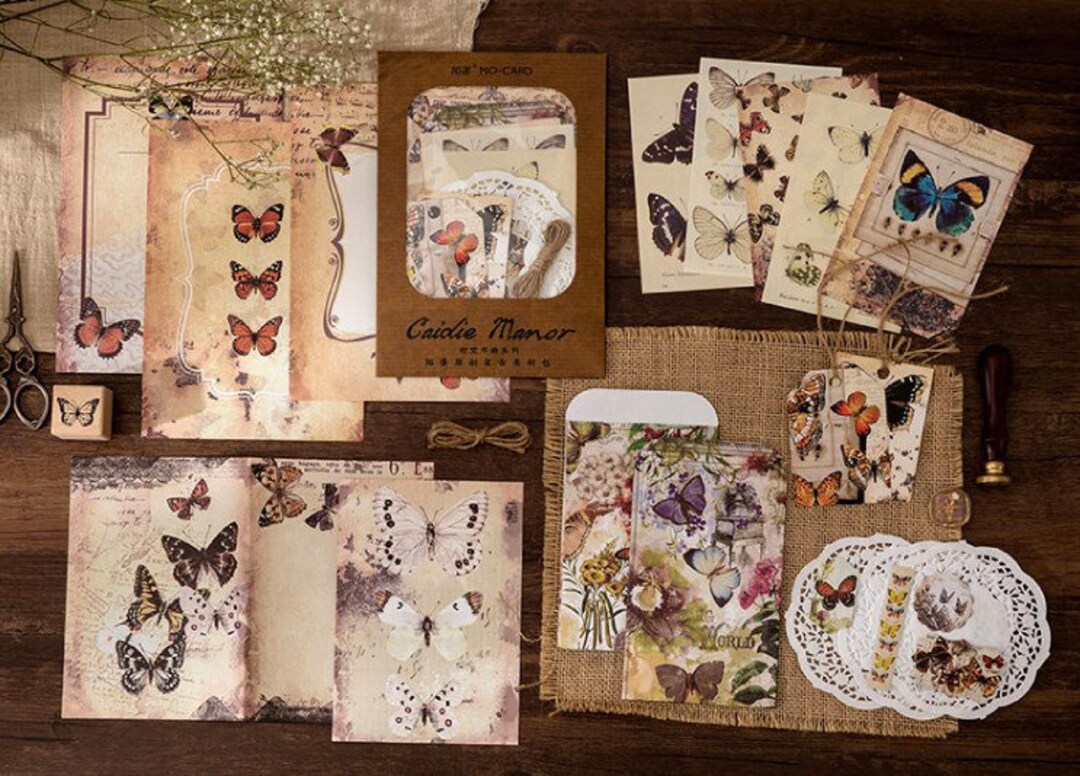 MO•CARD Paper Packs - Vintage Style Paper, Sticker and Envelope Sets ...