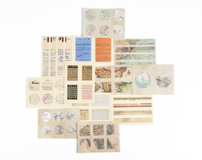 Small Pre-cut Sticker Sheets Retro Paper Stickers for Art - Etsy