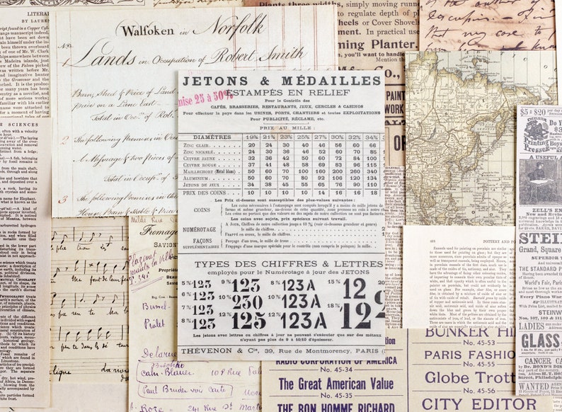 Paper Material Packs, Vintage Style Reproduction Prints *SHOP EXCLUSIVE ...