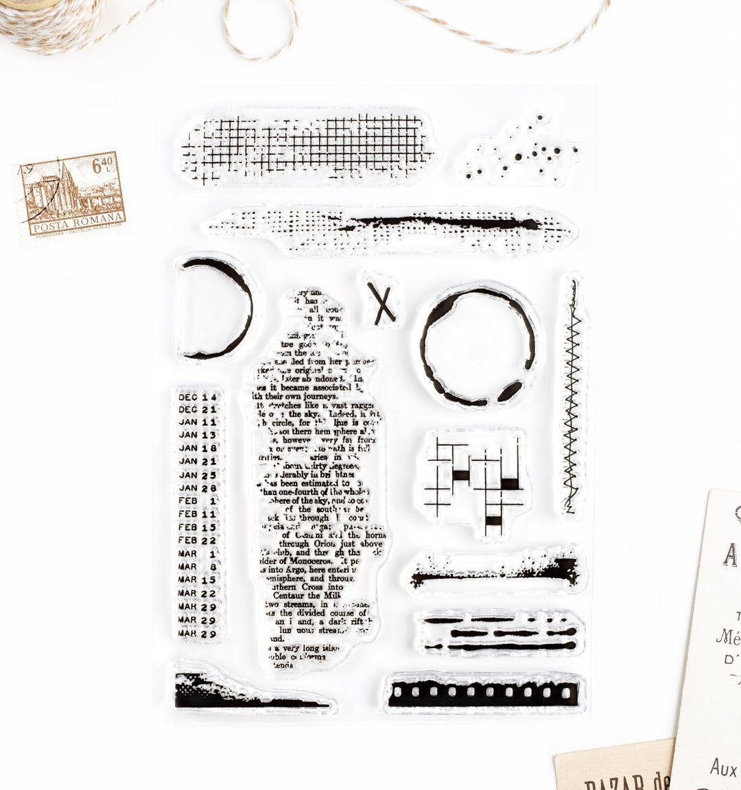 Textures & Mini Coffee Stains Clear Stamps *SHOP EXCLUSIVE* Stamp Set ...