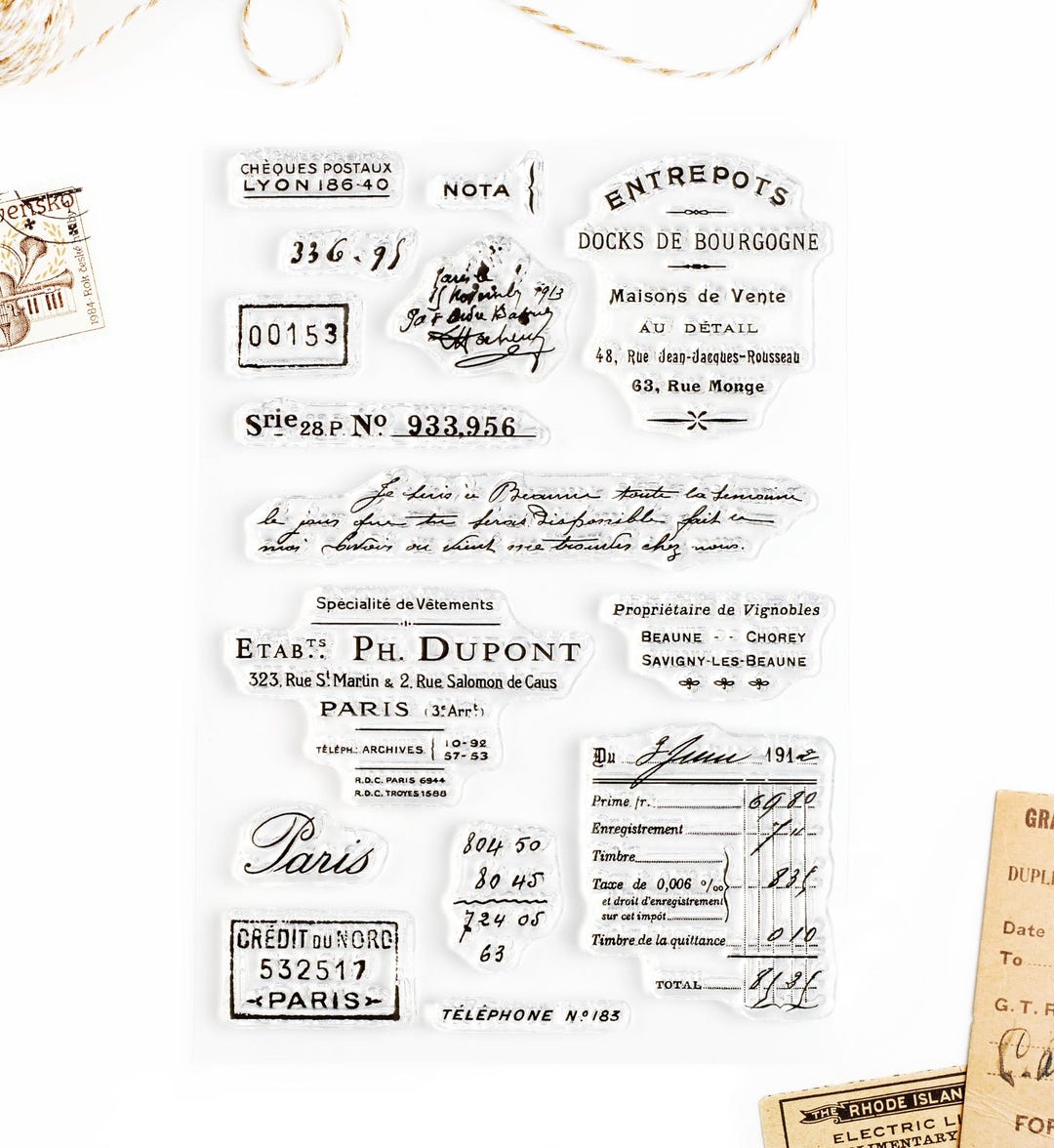 French Receipts Clear Stamps *SHOP EXCLUSIVE* Handwritten Details and ...