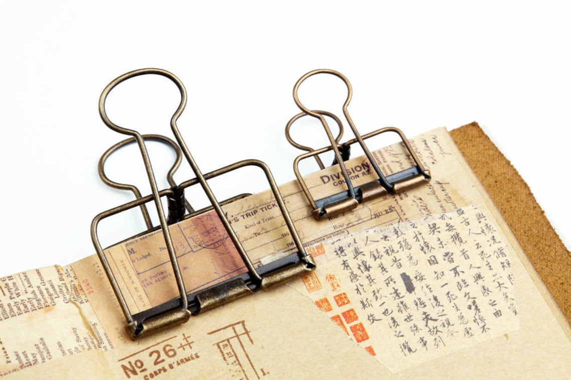 Vintage Bronze Skeleton Paper Clips 3 Sizes Hollow Wire - Etsy