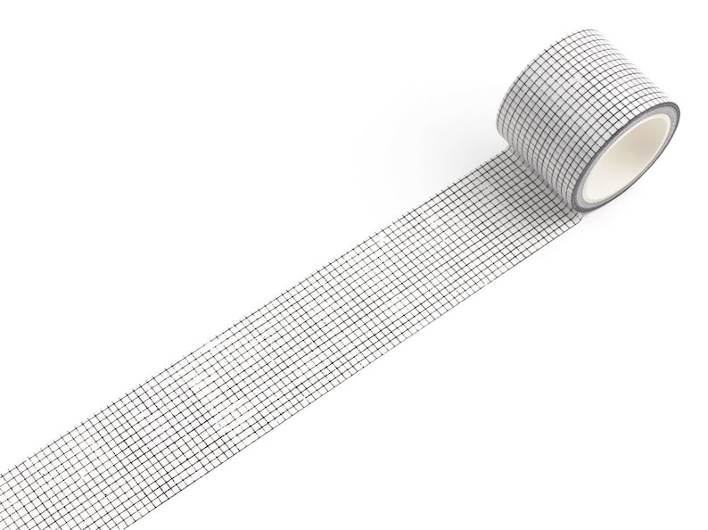 Distressed Grid, Wide Washi Tape *SHOP EXCLUSIVE* Black and White ...