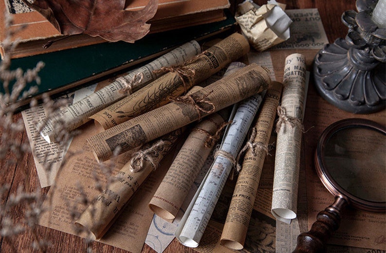 Antique Bookstore Paper Material Vintage Style Reproduction - Etsy