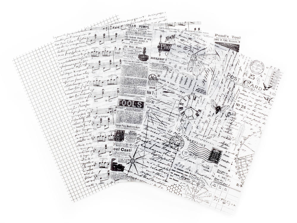 Printed Vellum Paper 10 Small Sheets White Black Ink SHOP | Etsy