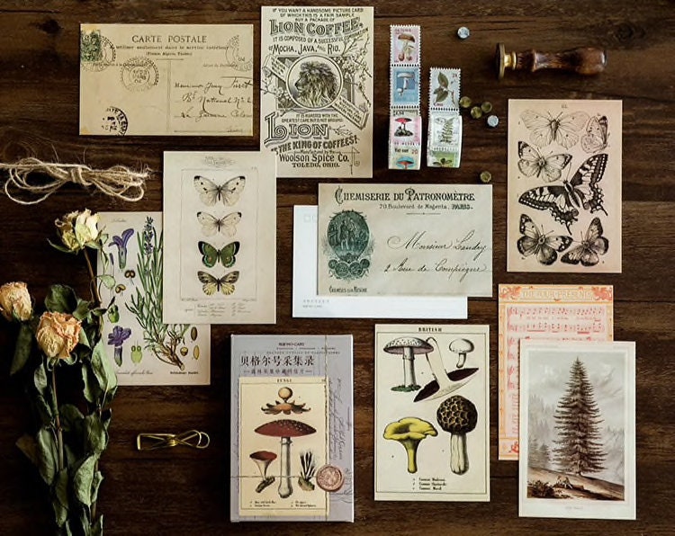 Vintage Style Postcards by Mocard for Scrapbooking Set of | Etsy Canada