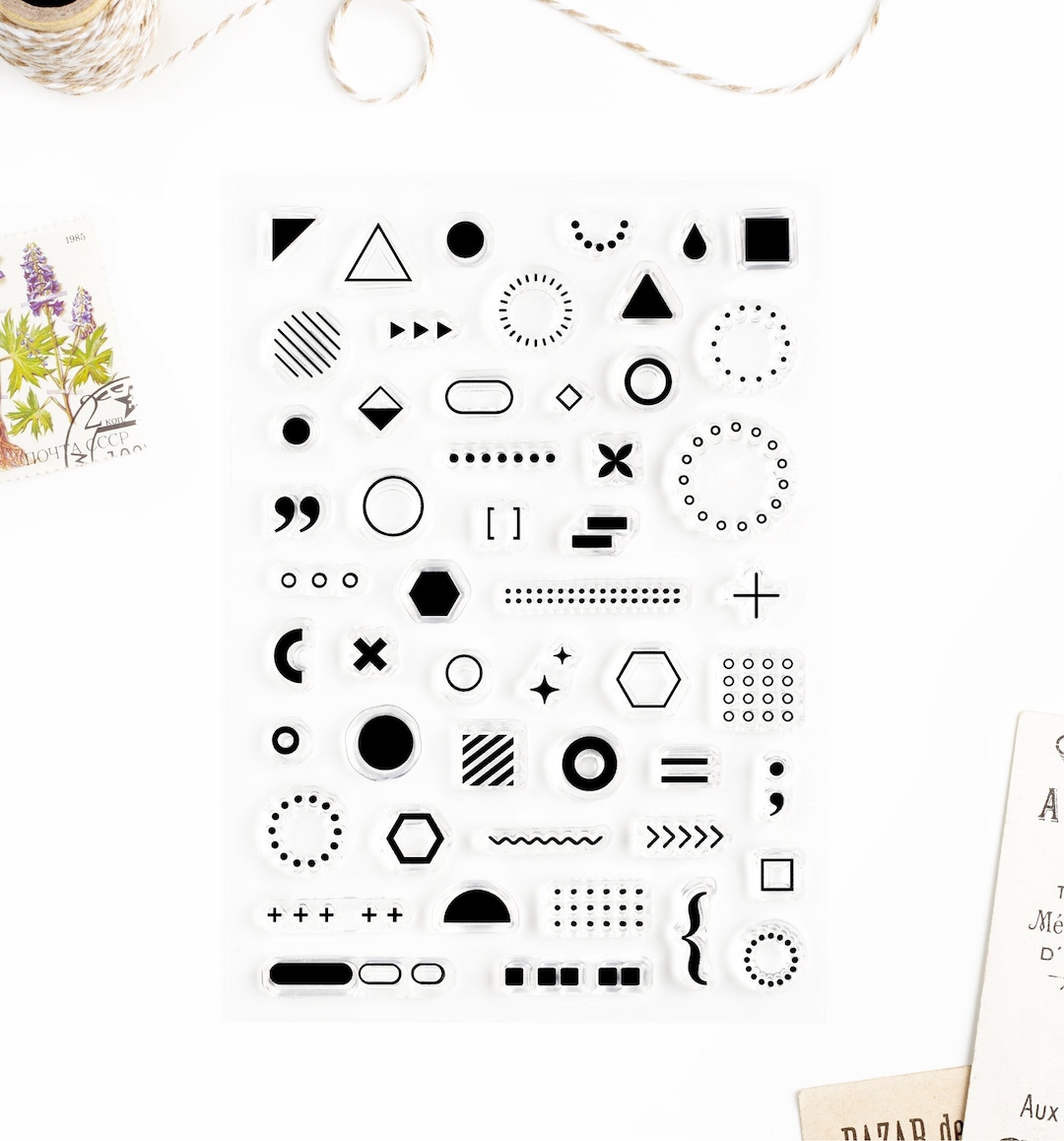 Small Geometric Details Clear Stamp Set, 51 Symmetrical Elements *SHOP ...