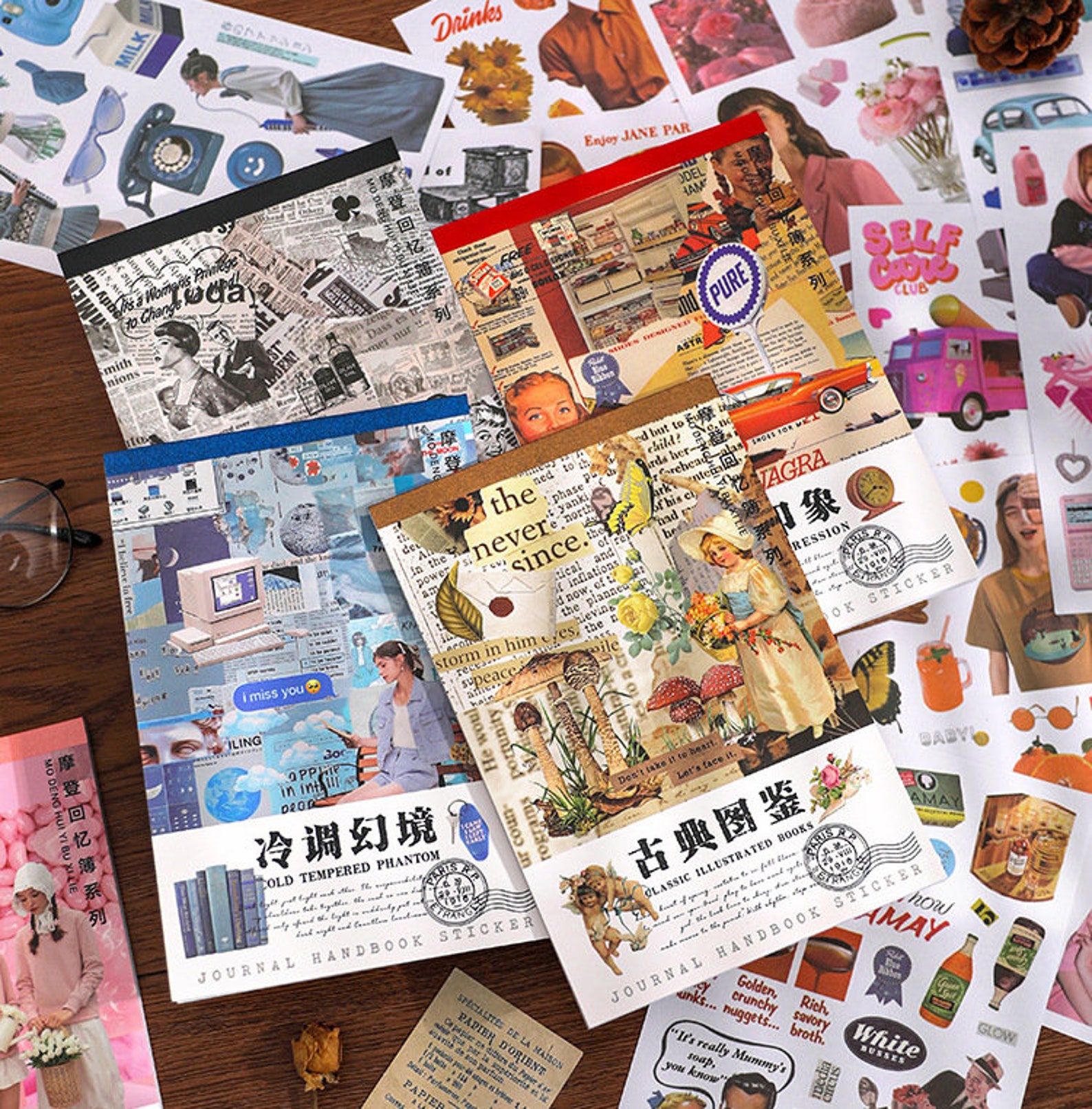 Washi Sticker Book 20 Pages With Hundreds of Pre-cut Vintage - Etsy