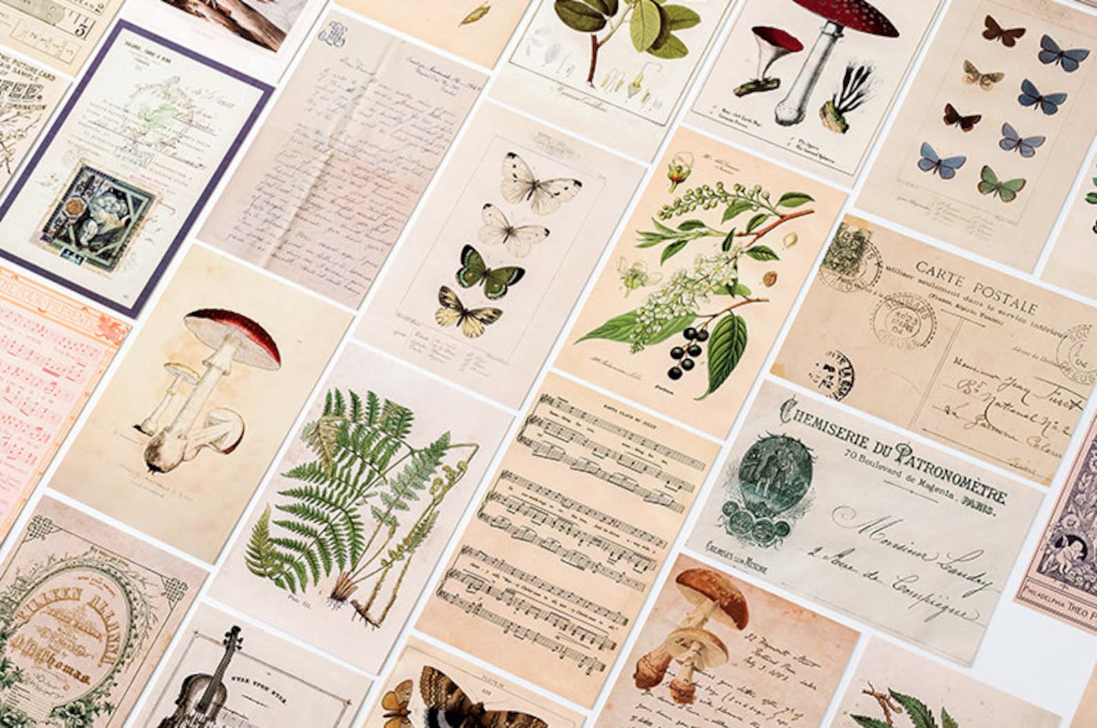 Vintage Style Postcards by Mocard for Scrapbooking Set of 30 Retro ...