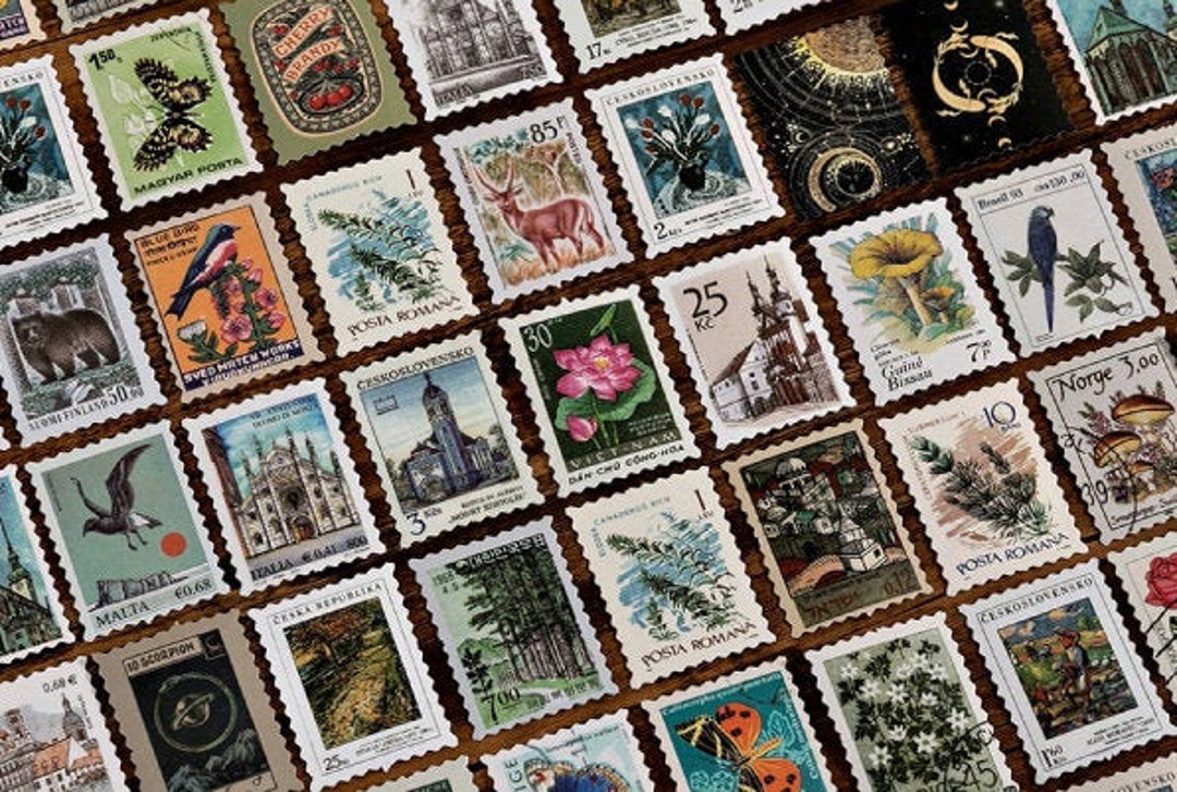 Stamp Sticker Sets - 46 Vintage Style Stickers for Art Journaling ...