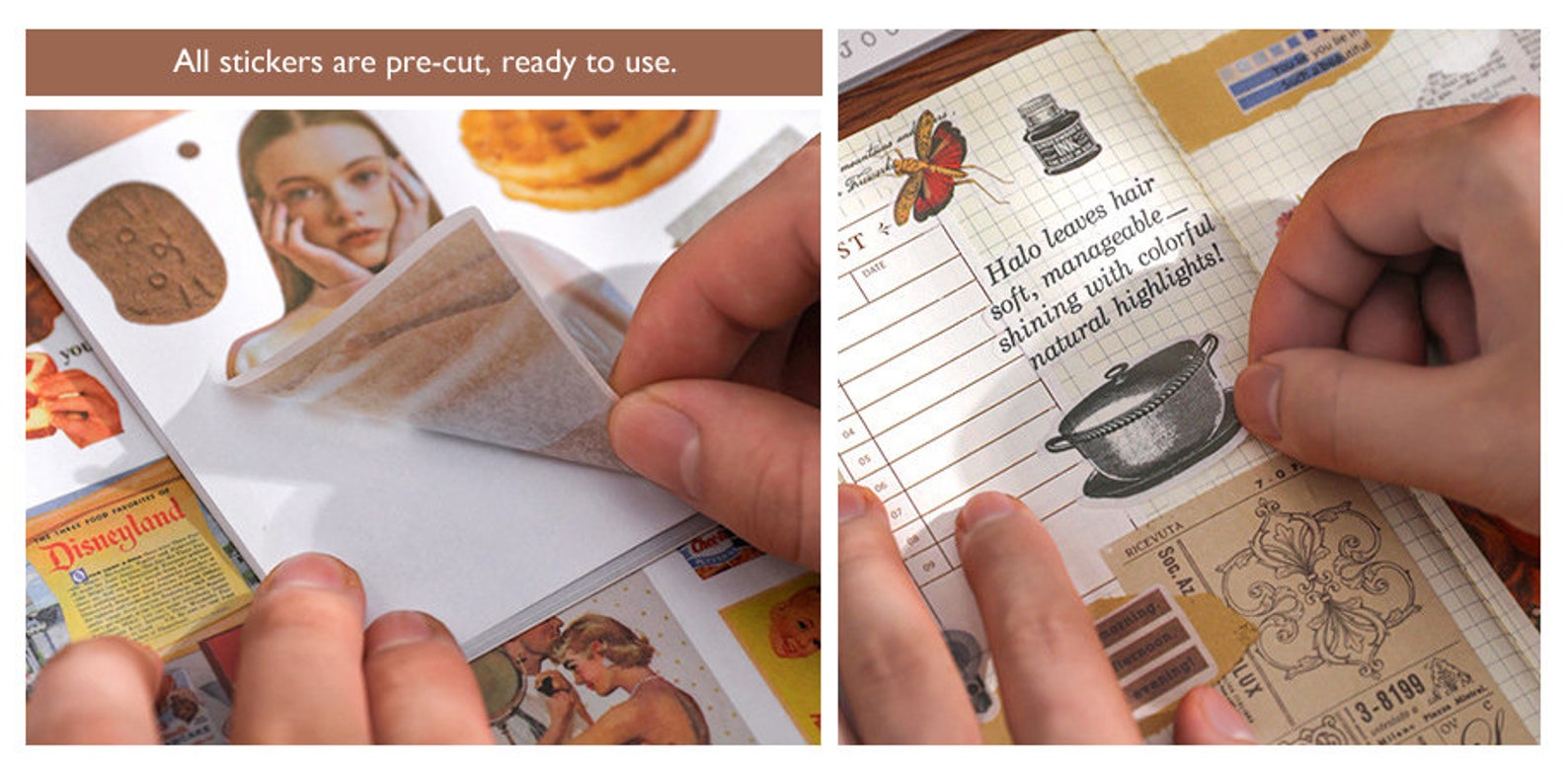 Washi Sticker Book 20 Pages With Hundreds of Pre-cut Vintage - Etsy