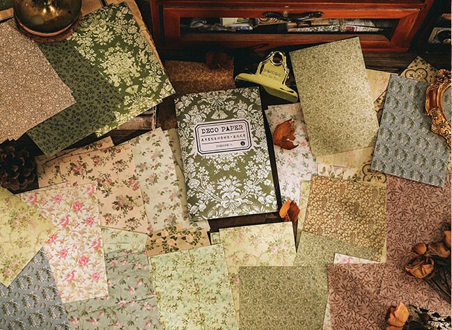 Decorative Paper Material Set Collage or Floral Pattern - Etsy