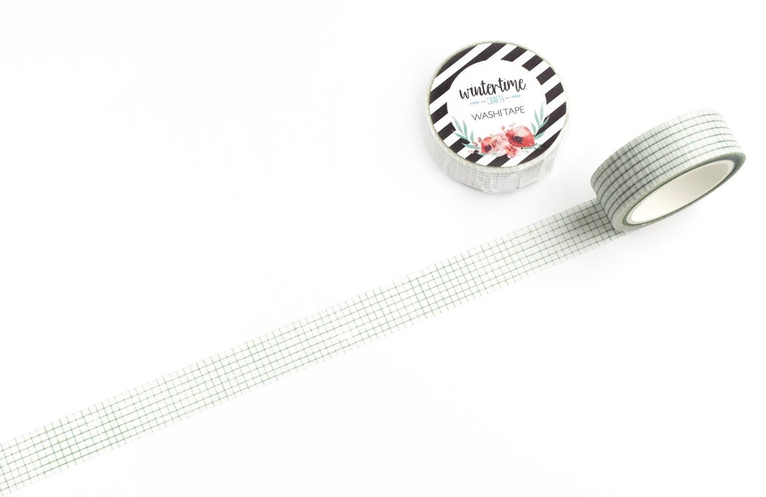 Green Distressed Grid Washi Tape *SHOP EXCLUSIVE* Teal Colored Grid ...