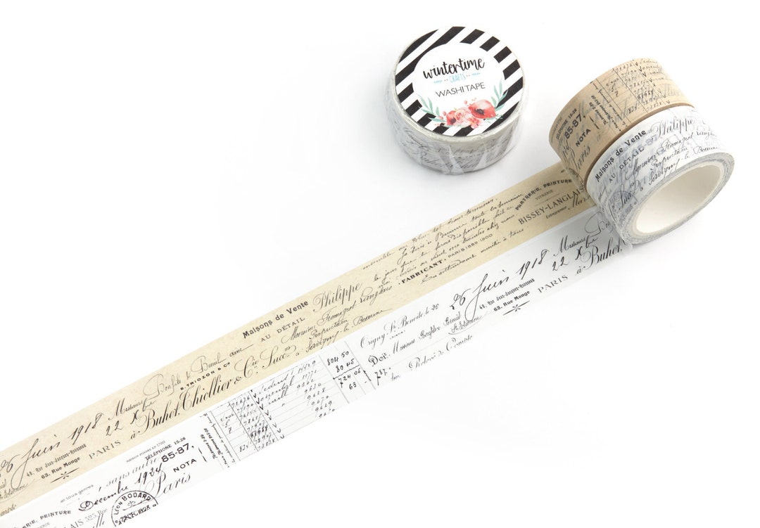 French Receipts Washi Tape *SHOP EXCLUSIVE* Retro Writing Decorative ...